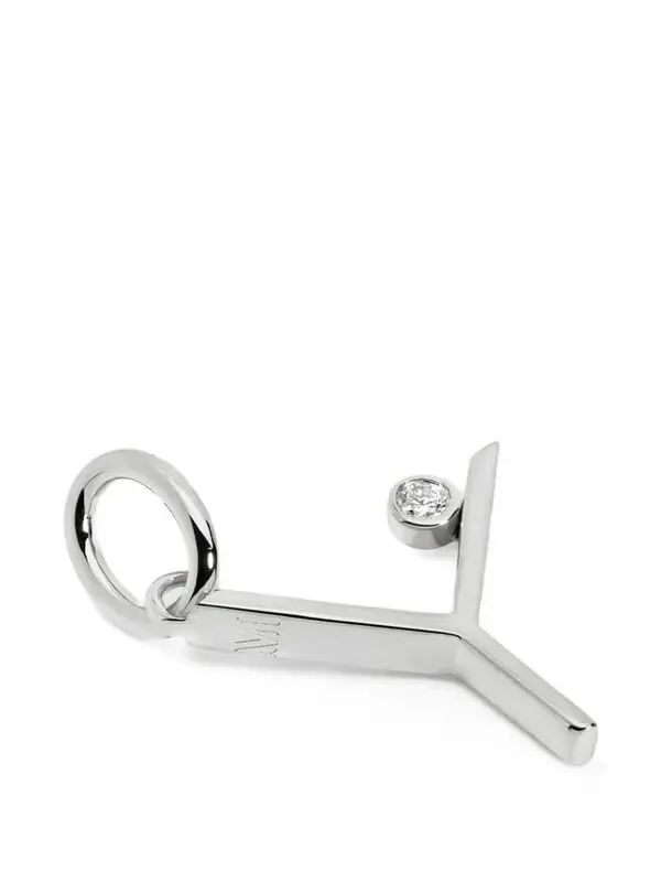 Monica Vinader Diamond Initial Pendant - Silver