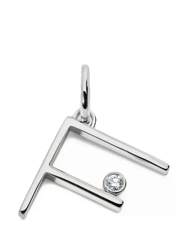 Monica Vinader Tone Solitaire Diamond Initial Pendant - Silver