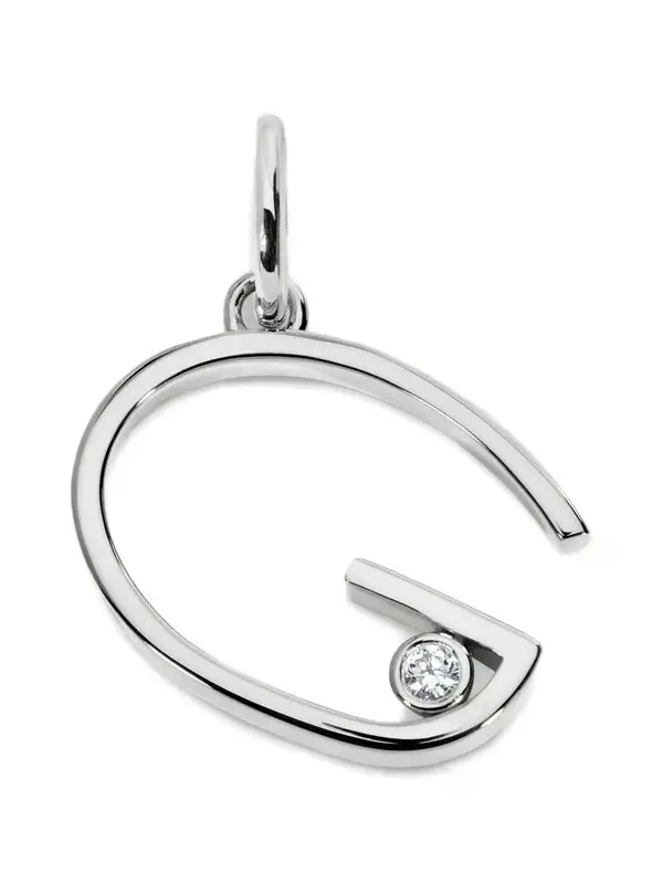 Monica Vinader Initial G Solitaire Diamond Pendant - Silver