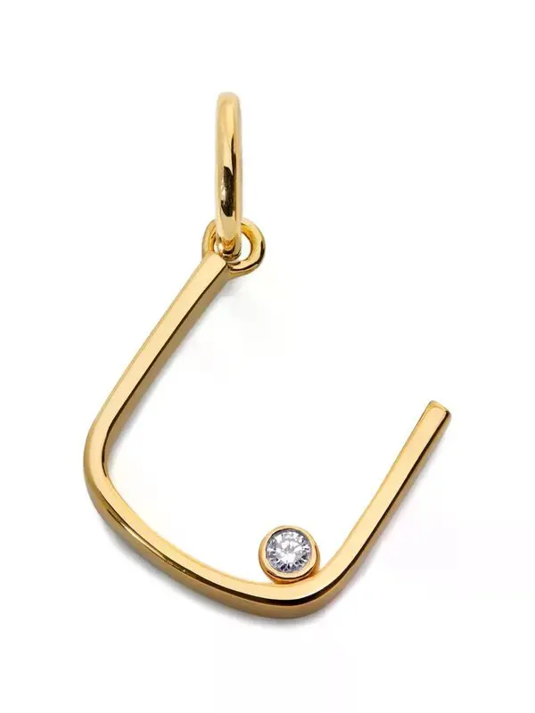Monica Vinader Tone Diamond Initial Pendant - Gold