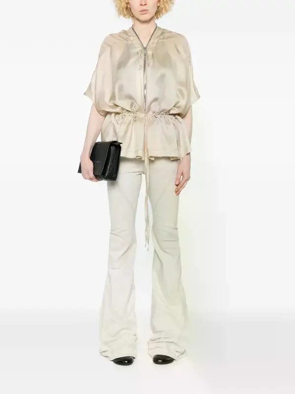 Rick Owens Bias Zip-up Flared Jeans - Neutrals