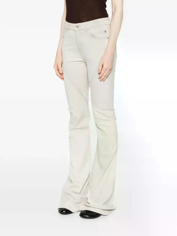 Rick Owens Bias Zip-up Flared Jeans - Neutrals