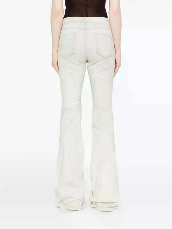 Rick Owens Bias Zip-up Flared Jeans - Neutrals
