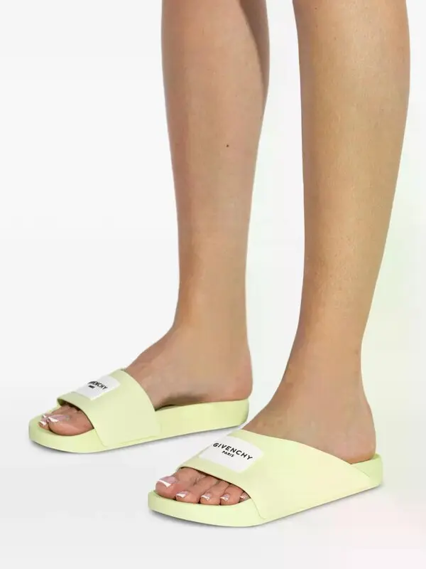 Givenchy Logo Patch Slides - Yellow