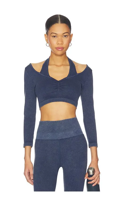 Spiritual Gangster Sun Bleached Grace Long Sleeve Top - Blue