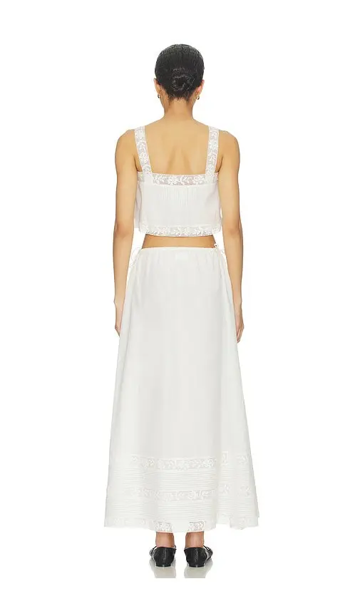 Saylor Elsie Lace Trim Linen Set