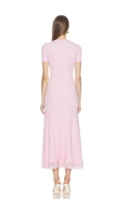 SELF-PORTRAIT Knit Lace Insert Midi Dress