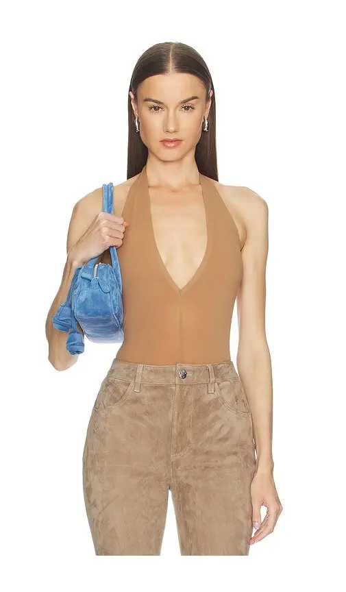 Commando Ballet Deep Plunge Bodysuit - Tan