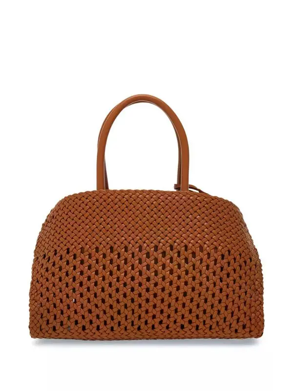 FERRAGAMO Woven Nappa Leather Handbag - Brown