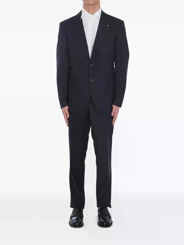 Tagliatore Double-breasted Virgin Wool Suit - Blue