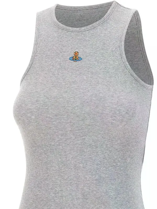 VIVIENNE WESTWOOD Embroidered Logo Ribbed Sleeveless Top
