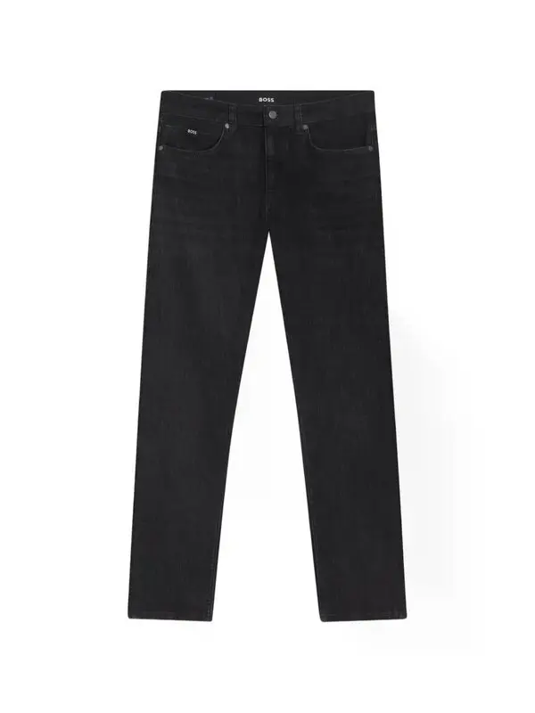 BOSS Logo Plaque Slim Fit Jeans - Black