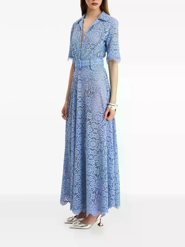 MOOS STUDIO Reverie Lace Belted Maxi Dress