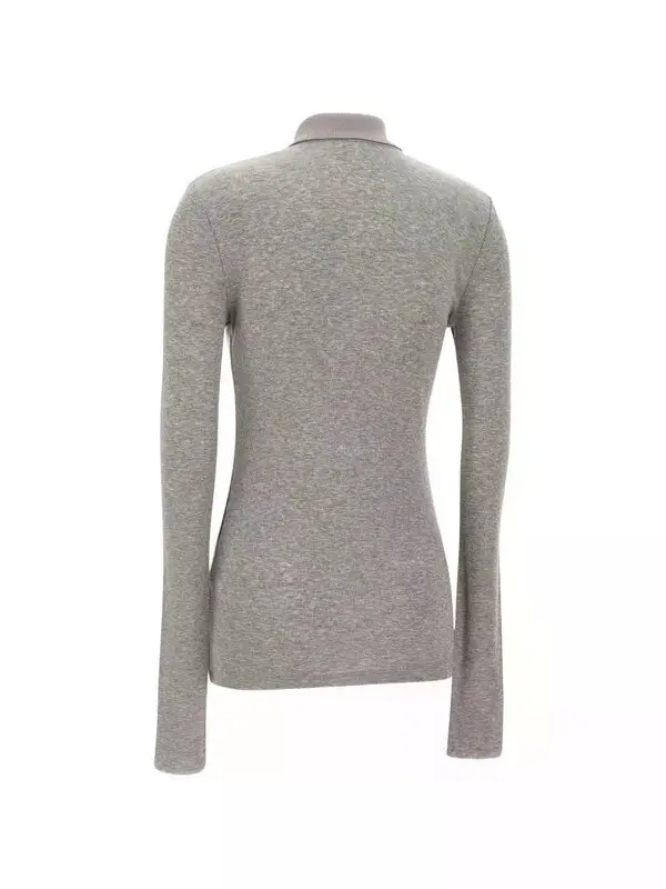 ENTIRE STUDIOS Ribbed Long-sleeve Polo - Grey