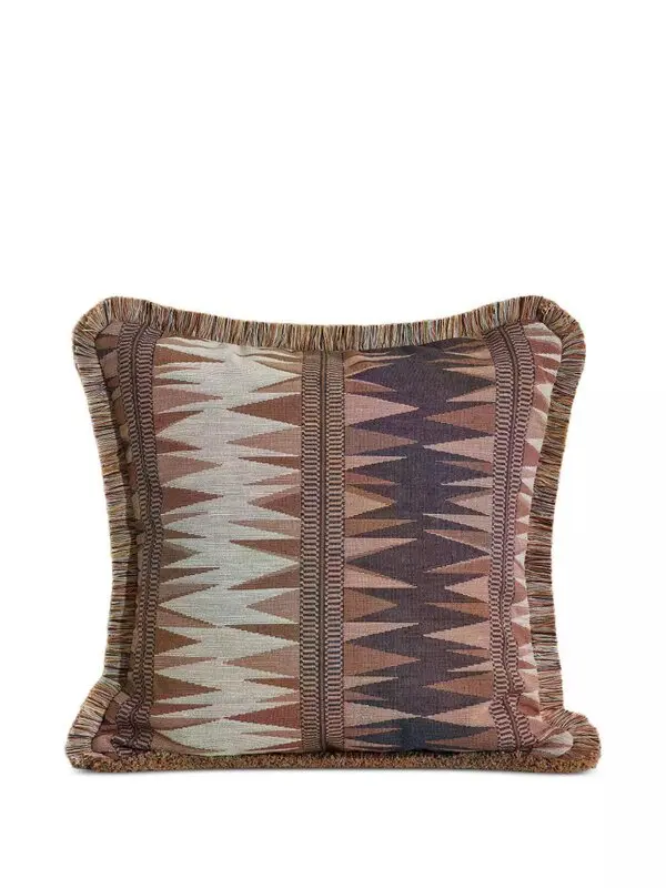 SOHO HOME Irving Fringed Square Cushion - Brown