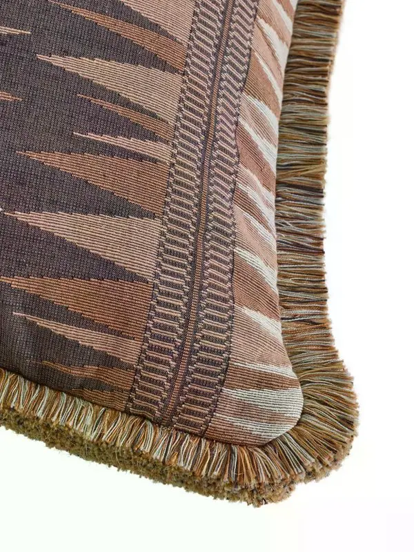 SOHO HOME Irving Fringed Square Cushion - Brown