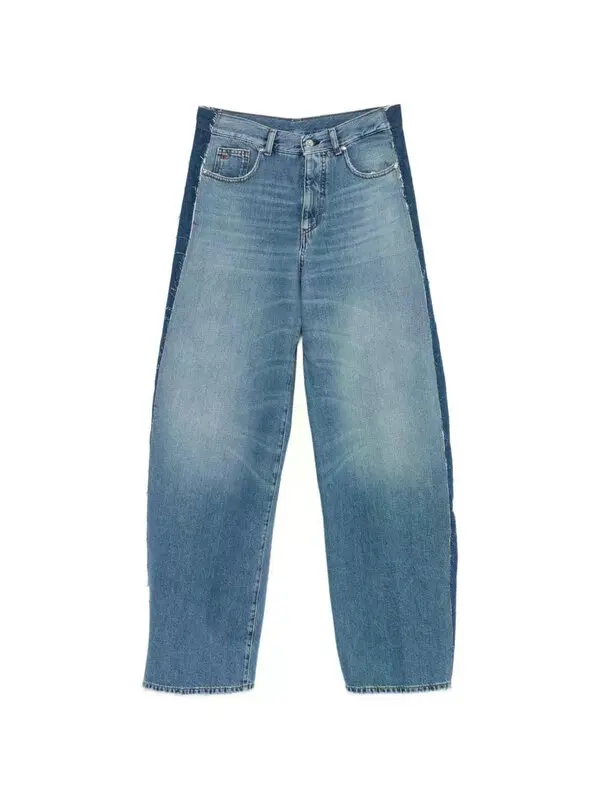 NINE:INTHE:MORNING Gea Patch Overcarrot Frayed Jeans - Blue
