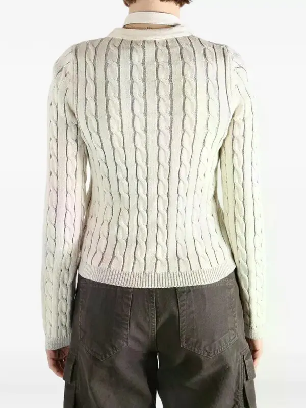DIESEL® Cable Knit Zip Cardigan - Neutrals