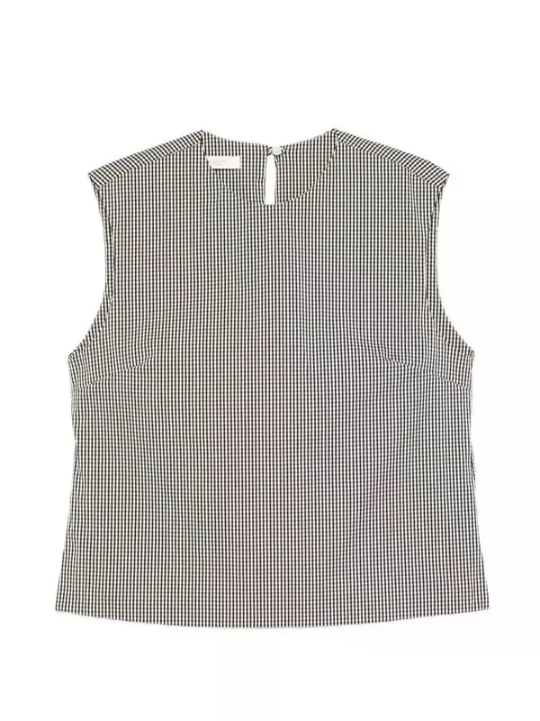 Incotex Sleeveless Gingham Top - Black