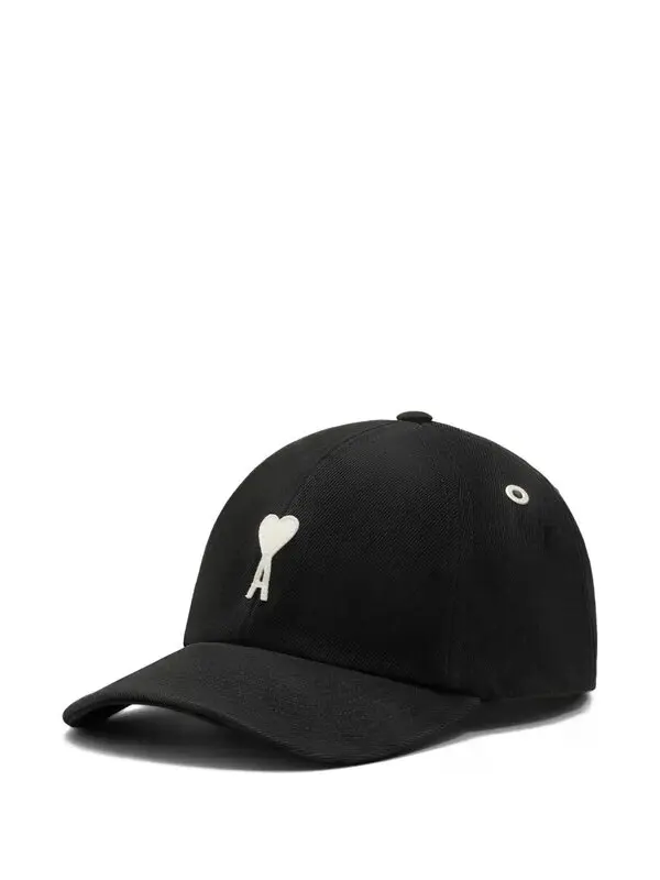AMI Paris De Coeur Felt Patch Cotton Cap