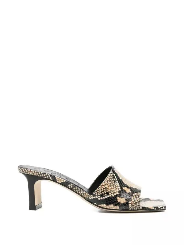 AeydĒ Jessie Snakeskin-print Heeled Sandals - Neutrals