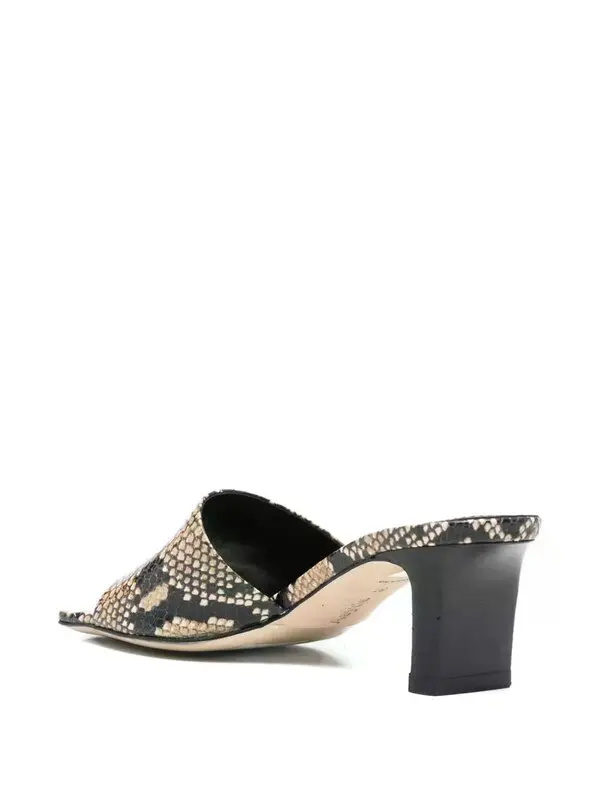 AeydĒ Jessie Snakeskin-print Heeled Sandals - Neutrals
