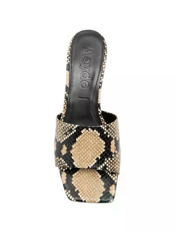 AeydĒ Jessie Snakeskin-print Heeled Sandals - Neutrals