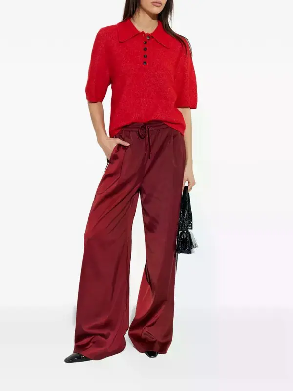 GESTUZ Buttoned Polo Knitwear - Red