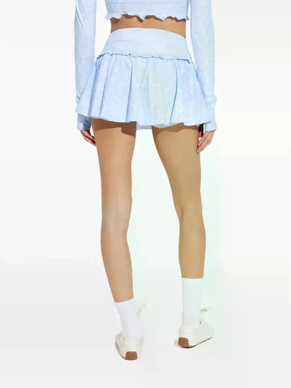 LoveShackFancy Printed Ruffled Bow Skirt