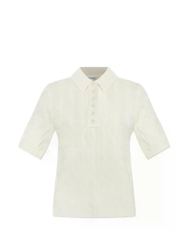 GESTUZ Thilla Cable Knit Polo Shirt