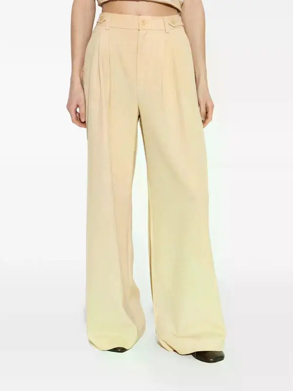 GESTUZ Button Pleated Wide Leg Trousers