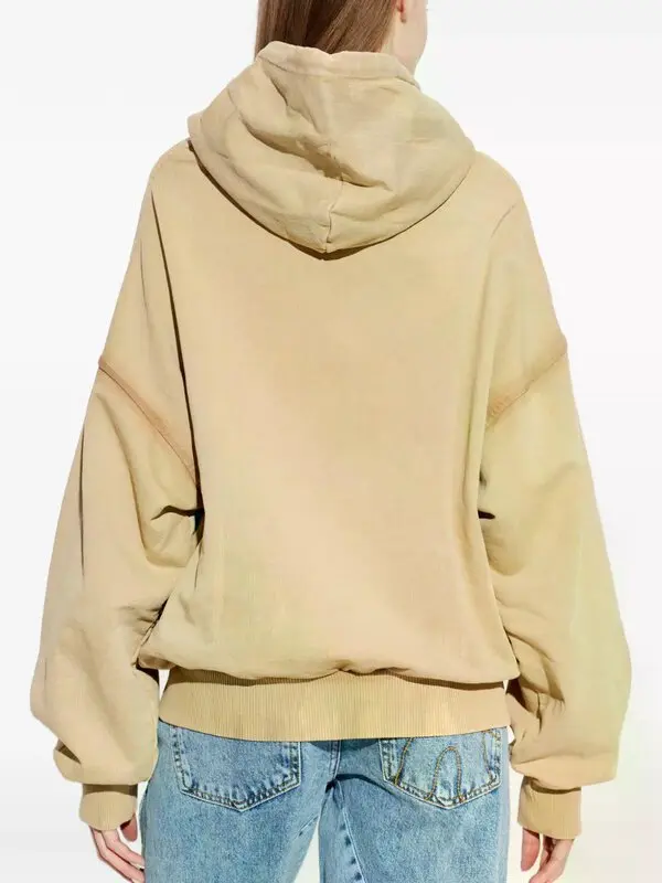 AVAVAV Hooded Zip-up Sweater With Appliqué Detail - Neutrals