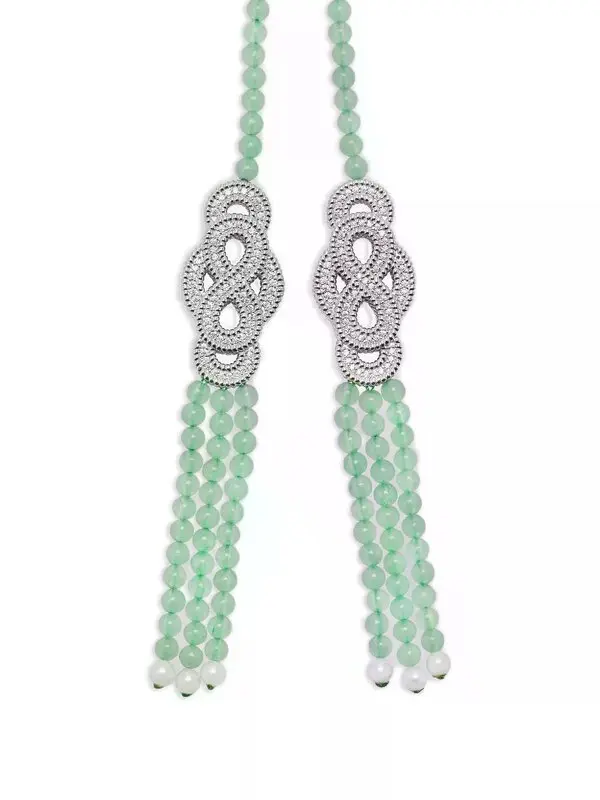 Shanghai Tang Infinite Knot Necklace With Jade Green Zirconia