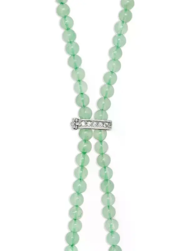 Shanghai Tang Infinite Knot Necklace With Jade Green Zirconia