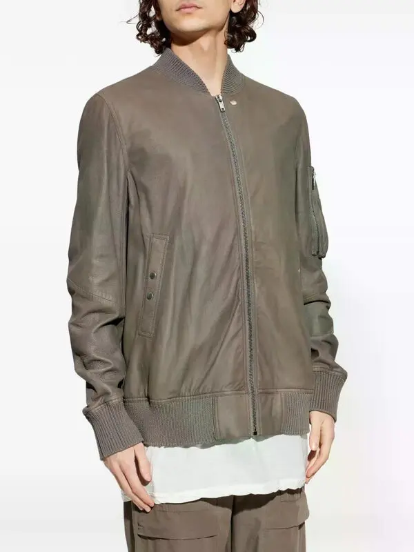 Rick Owens Classic Flight Leather Bomber Jacket - Brown
