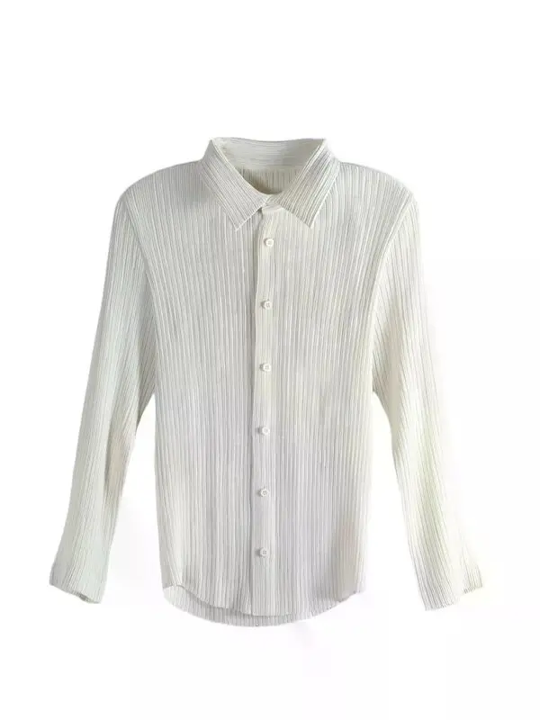 Issey Miyake Pleated Buttoned Shirt - Neutrals