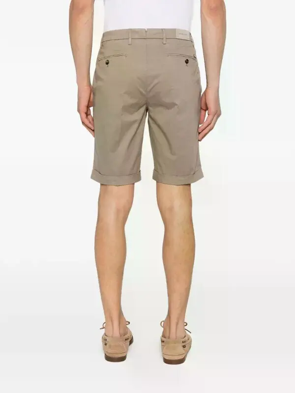 Corneliani Tailored Cotton Shorts With Cuffed Hem - Neutrals