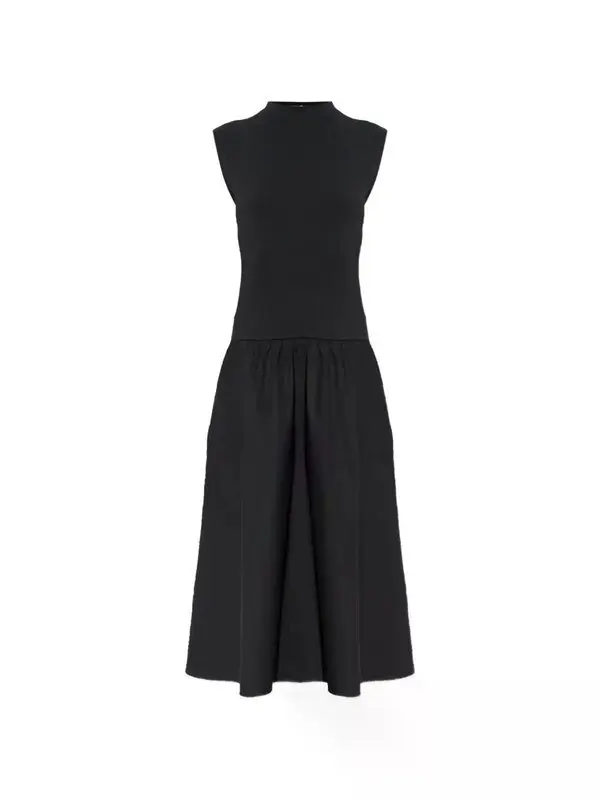 SAMSOE SAMSOE High-neck Gathered Midi Dress - Black