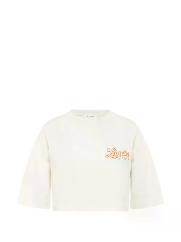 LANEUS Graphic Print Cropped T-shirt