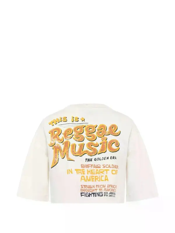 LANEUS Graphic Print Cropped T-shirt