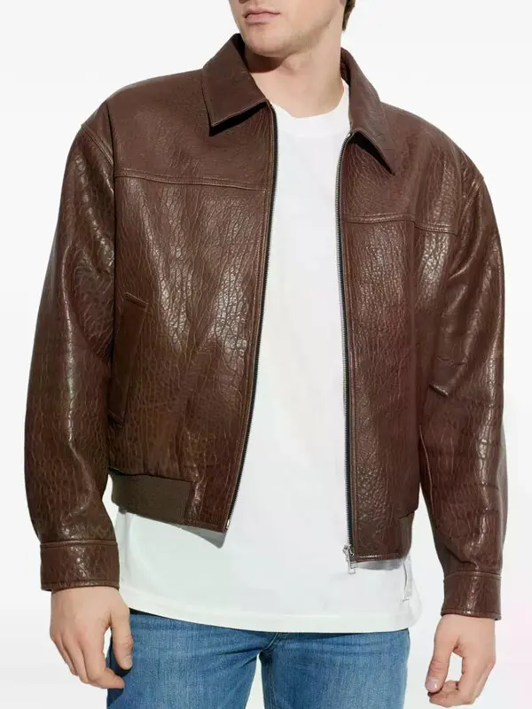 FRAME Leather Zip Jacket