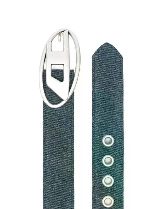 DIESEL® Oval D Logo Plaque Belt - Blue
