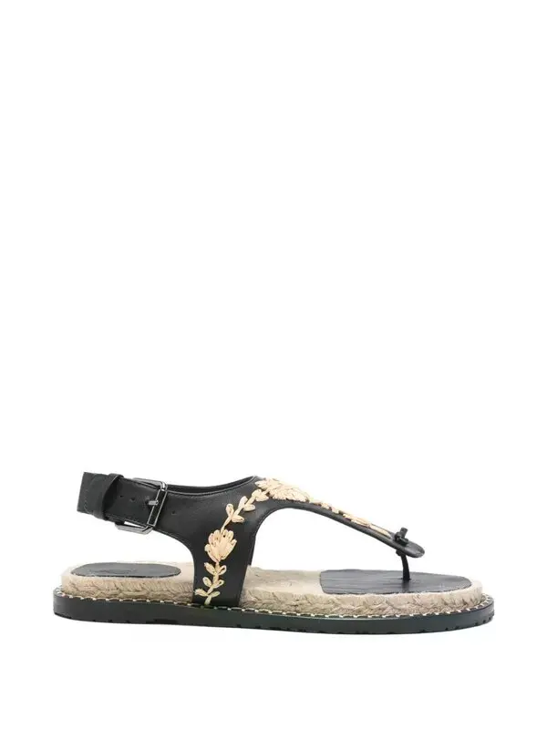 CastaÑer Pedra Floral-embroidered Buckled Flat Sandals