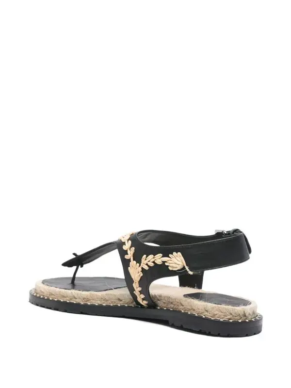 CastaÑer Pedra Floral-embroidered Buckled Flat Sandals