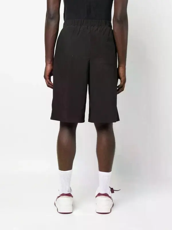 Off-White Logo Print Cotton Shorts