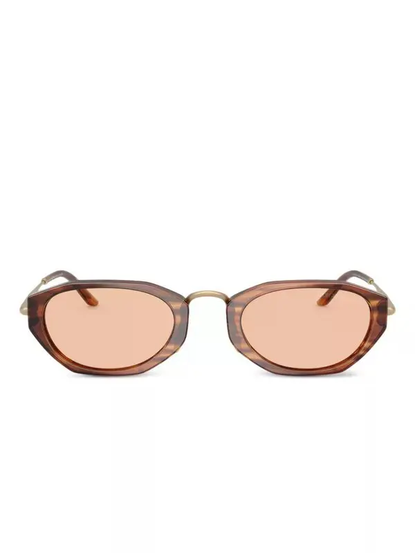 Giorgio Armani Oval Frame Tinted Sunglasses - Brown