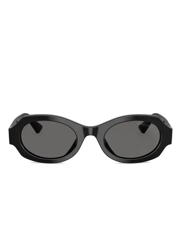 Giorgio Armani Oval Frame Sunglasses - Black