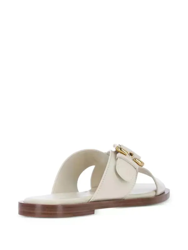 Chloé Flat Sandals With Criss-cross Straps - Neutrals
