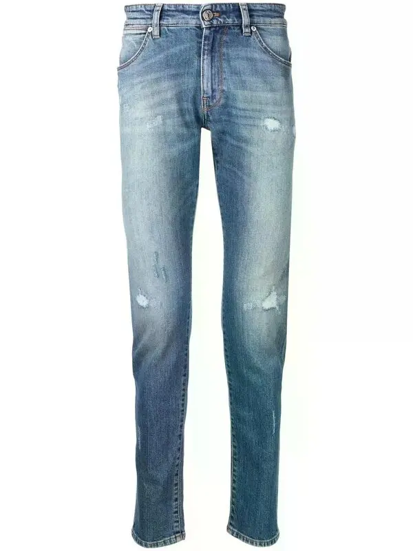 PT TORINO Distressed Slim-cut Jeans
