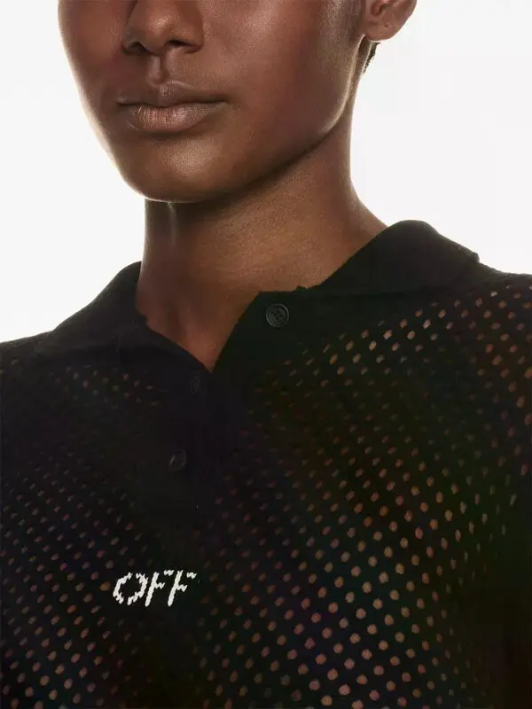 Off-White Netted Maxi Polo Dress